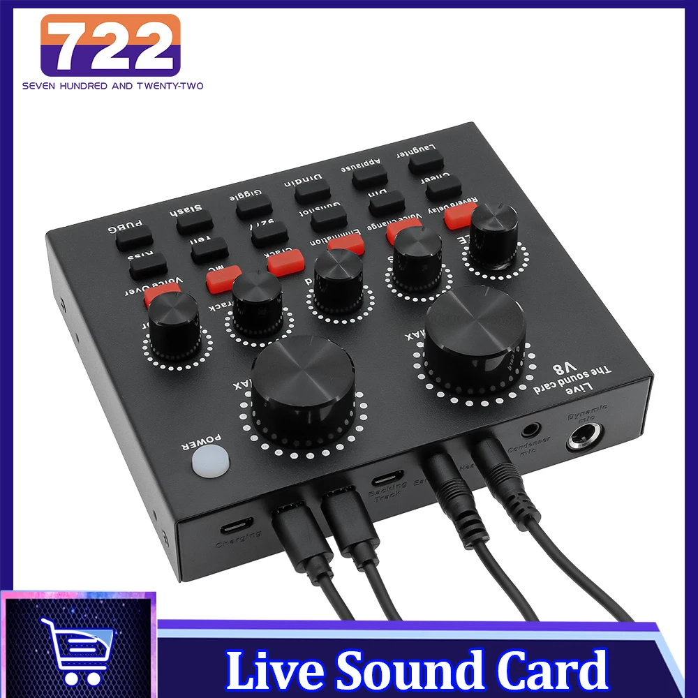 V8-Professional-Live-Streaming-Sound-Card-Voice-Changer-Singing-Karaoke-Live-External-For-Mobile ...