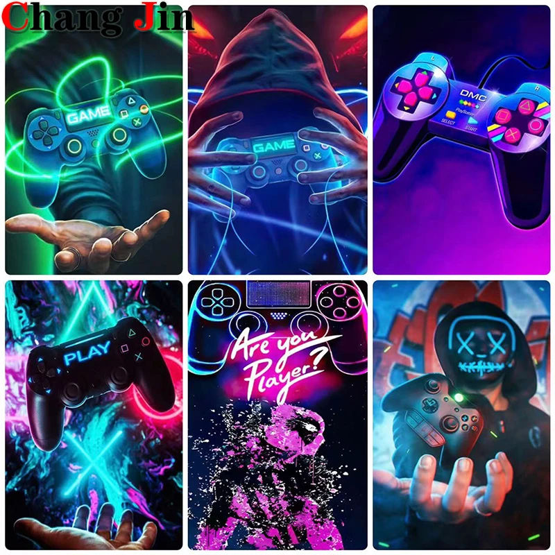 5D-Diy-Diamond-Painting-Game-Handle-Controller-Pop-Art-Cross-Stitch ...