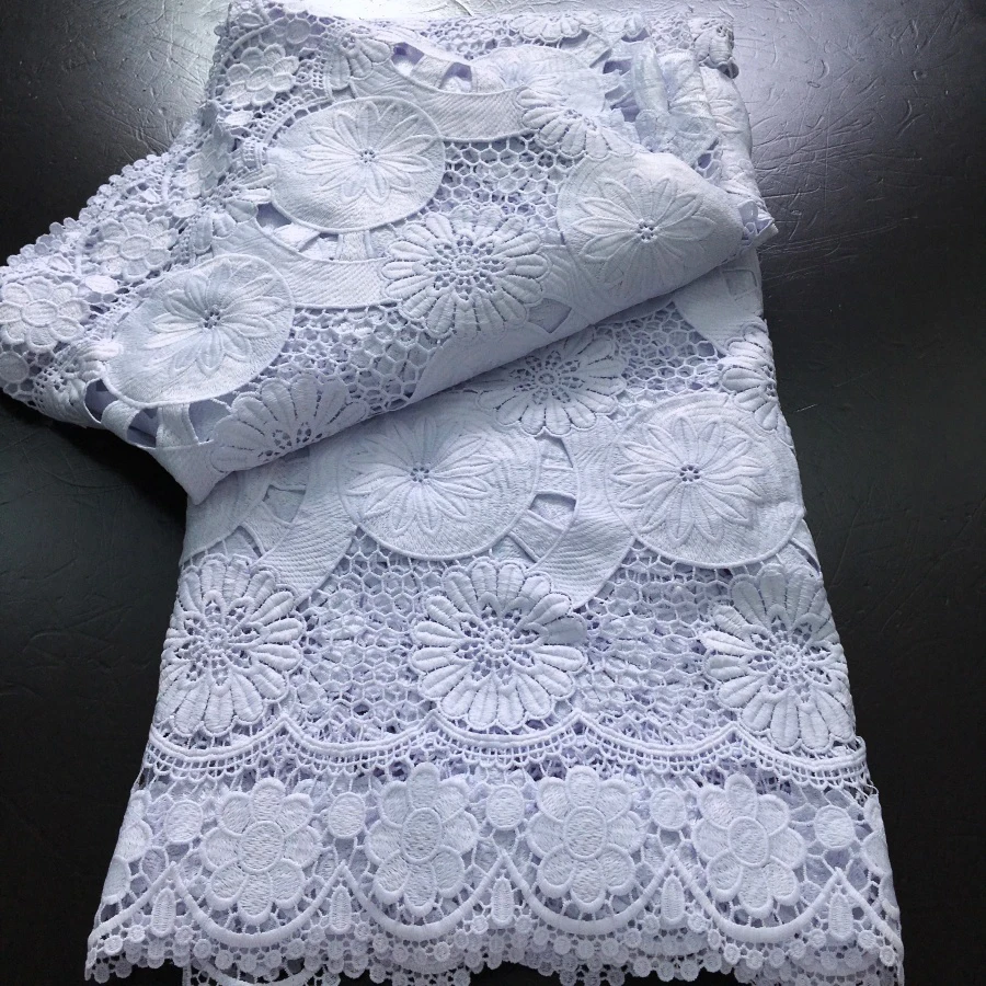 Nigerian Cord Guipure Lace Fabric High Quality 5 Yard Water Soluble ...