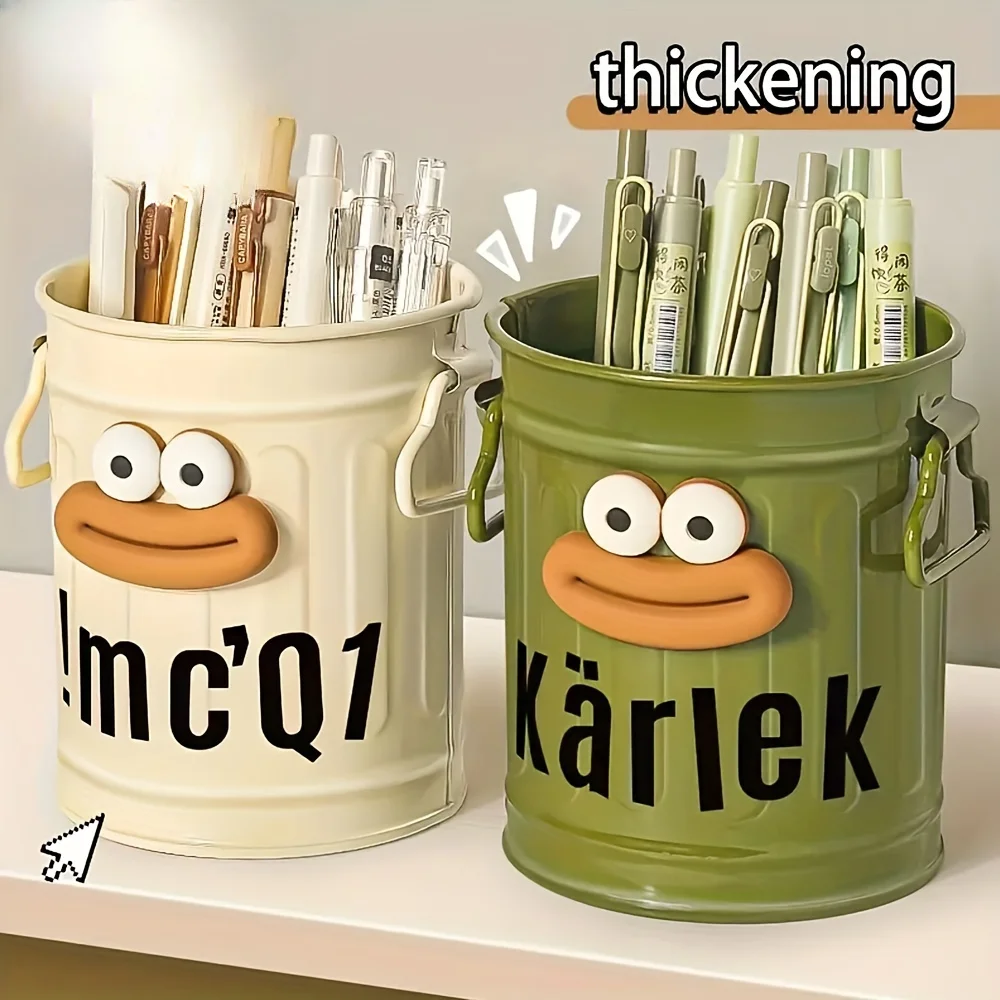 Creative-Funny-Pen-Holder-Large-Mouth-Sticker-Storage-Bucket-Stationery ...