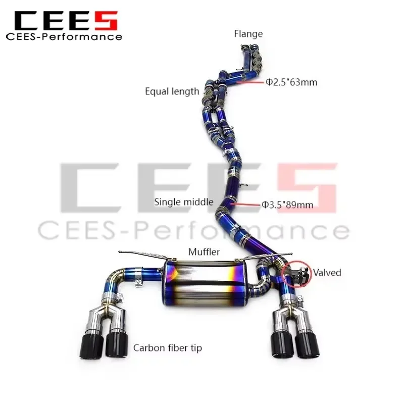cees Valvetronic Catback Exhaust Pipe for BMW M3 M4 M2C F87 F80 F82 3 ...
