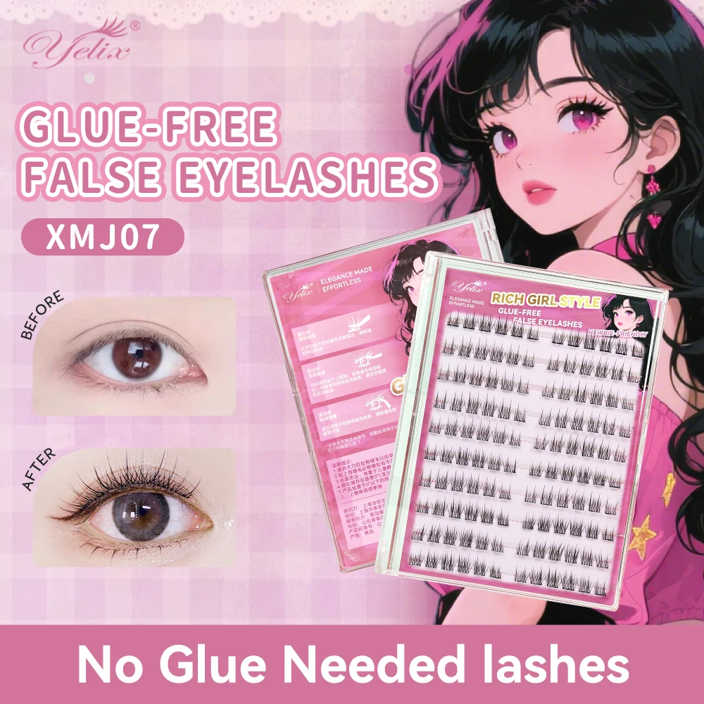 Yelix 10 Rows Glue-free Self Adhesive DIY Lashes Fluffy Lightweight ...