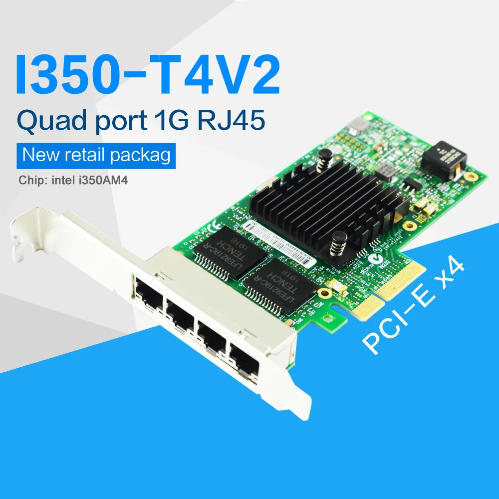 FANMI-I350-T4V2-4-Port-Gigabit-Ethernet-PCI-Express-X4-intel-I350AM4 ...
