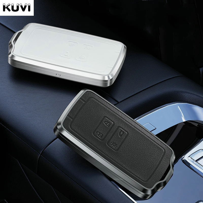 Alloy-Leather-Car-Key-Case-para-Renault-Shell-para-Koleos-Captur-Megane ...