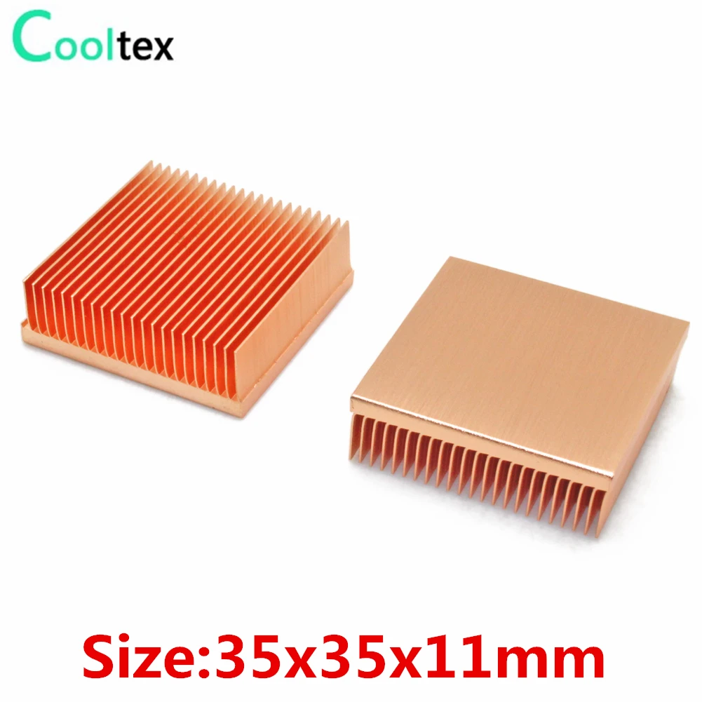 2pcs 35x35x11mm Pure Copper Heatsink Heat Sink Cooling Radiator Cooler ...