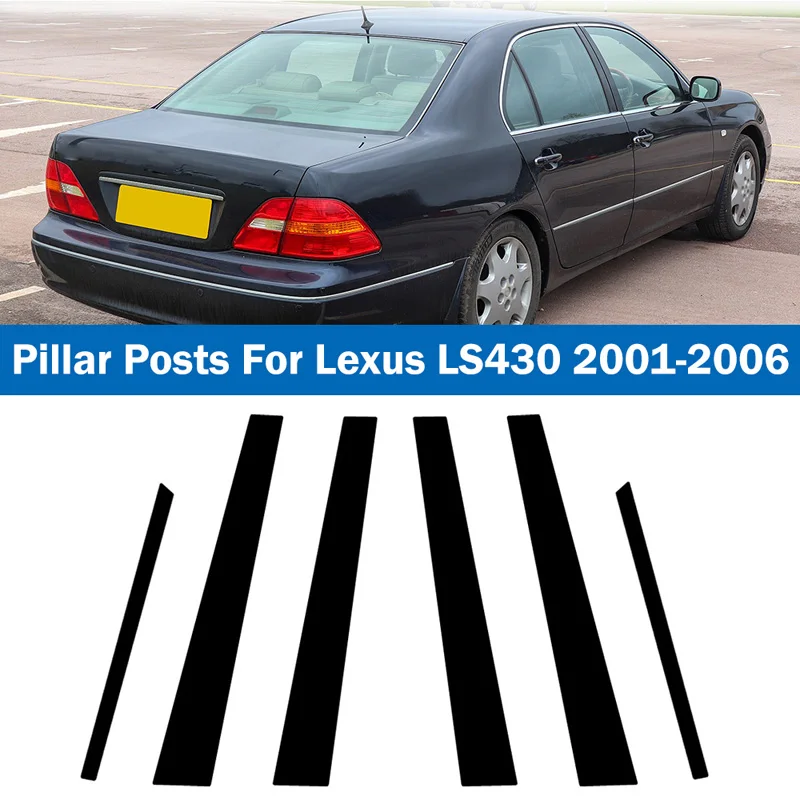 Hot 6PCS Polished Gloss Black Pillar Posts Fit For Lexus LS430 2001 ...