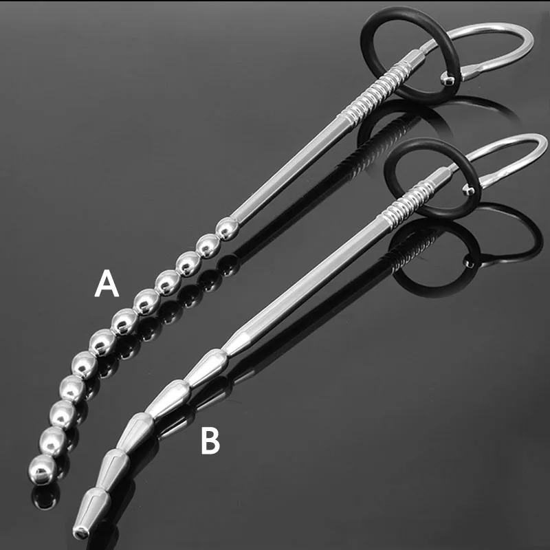 Metal Urethral Sound Beads Penis Plug Stick Cock Ring Urethral Dilator ...