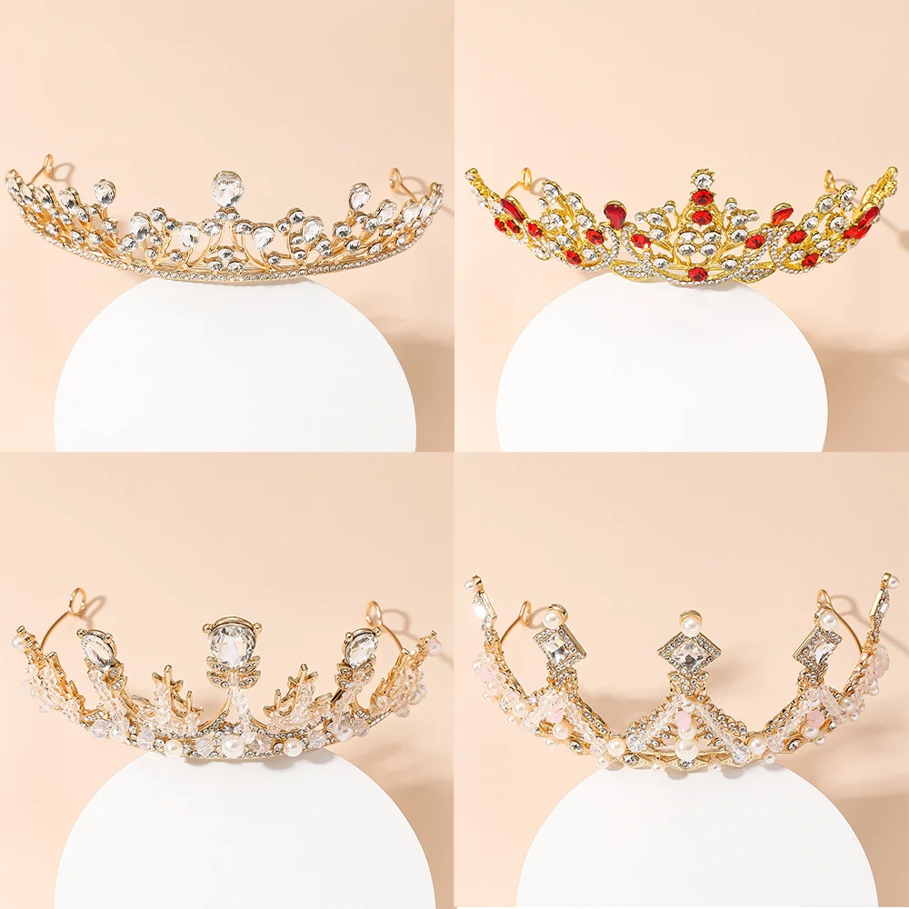 Multi-Gold-Color-Crystal-Bridal-Tiaras-and-Crowns-Rhinestone-Prom ...