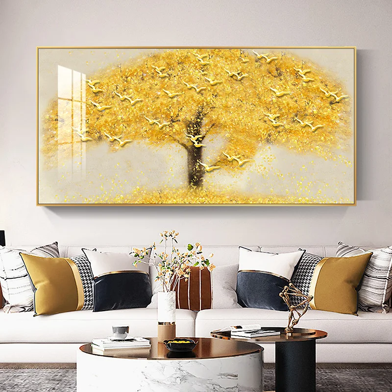 Abstract-Golden-Money-Tree-Poster-Luxury-Wall-Decor-Rich-Lucky-Tree ...