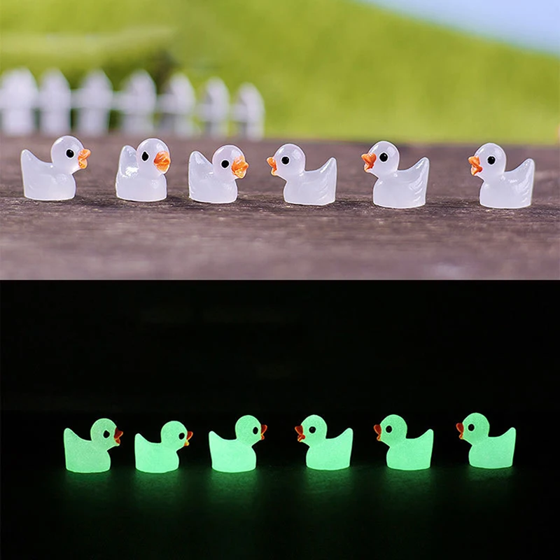 10 pçs mini patos de resina patos luminosos micro acessórios paisagem ...