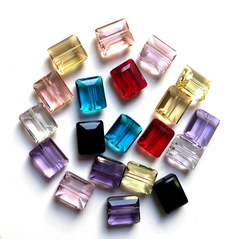 StreBelle 100pcs/bag 12x10mm AAA Glass Crystal Square Bead Rhinestones ...