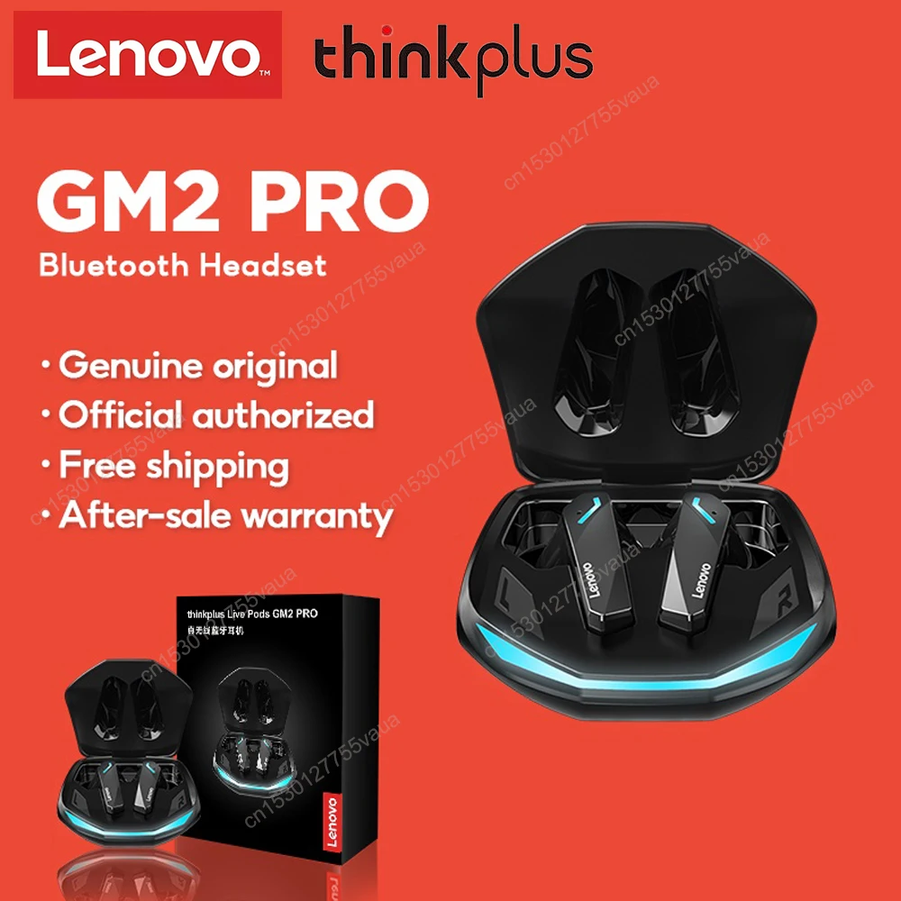 Lenovo-auriculares GM2 Pro TWS para videojuegos, cascos inalámbricos con Bluetooth 5,3, baja ...