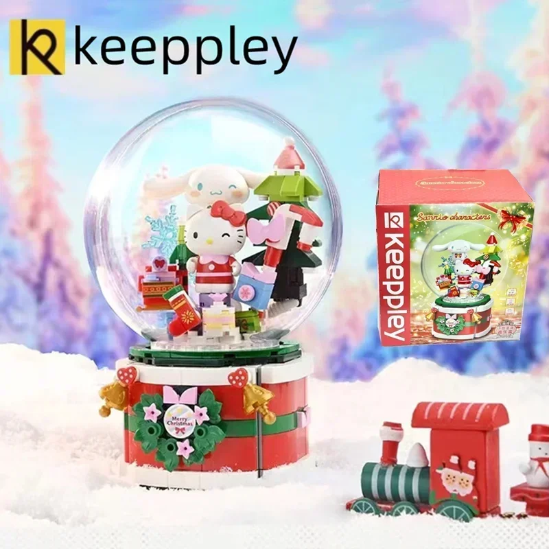 Genuine-keeppley-Sanrio-building-blocks-Christmas-music-box-Hello-Kitty-model-Kawaii-assembled ...