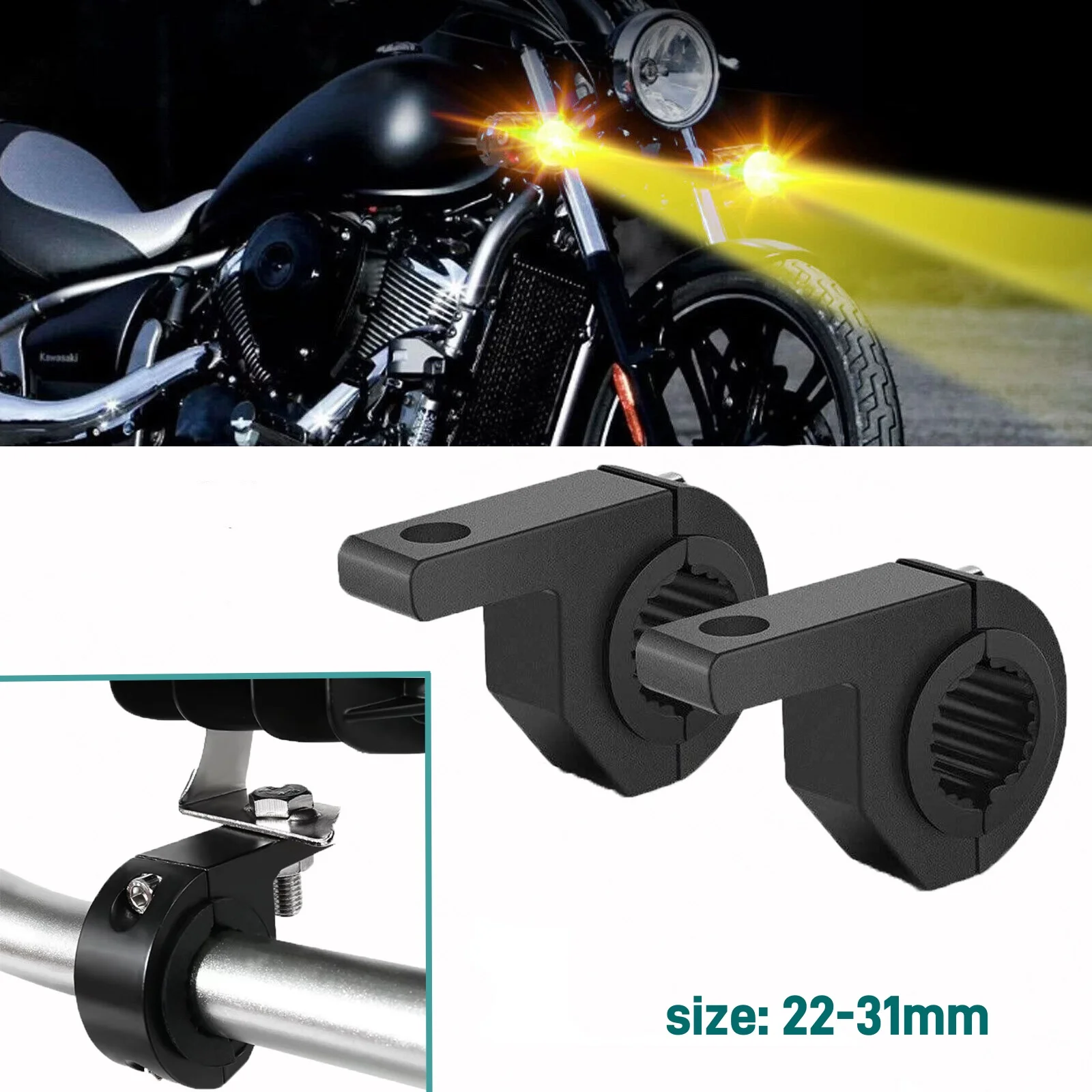 Motorcycle-Bike-Tube-Mount-Fork-Clamp-Headlight-Bracket-Spot-Fog-Lamp ...