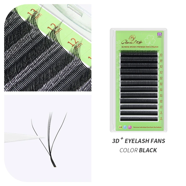 GLAMLASH 3D W Three-Core Shape Lashes Extension Premade Volume Fan ...