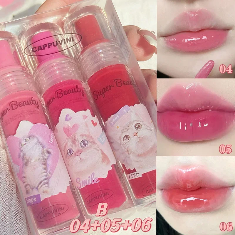 Liquid-Lipstick-Cute-Cat-Jelly-Lip-Glaze-Moisturizing-Lasting-Sexy-Red ...