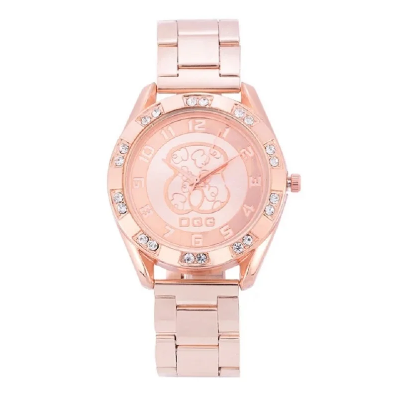 Rose Gold Glitter Diamond Luxury Ladies Watch Fashion Stainless Steel ...