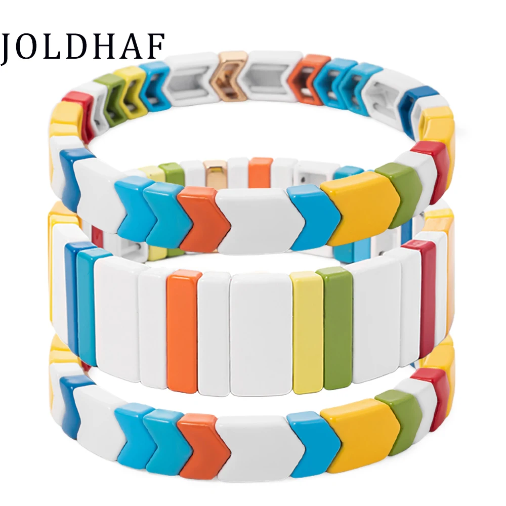 Wholesale Enamel Bracelets For Women Khaki Color Metal Bangle Elastic ...