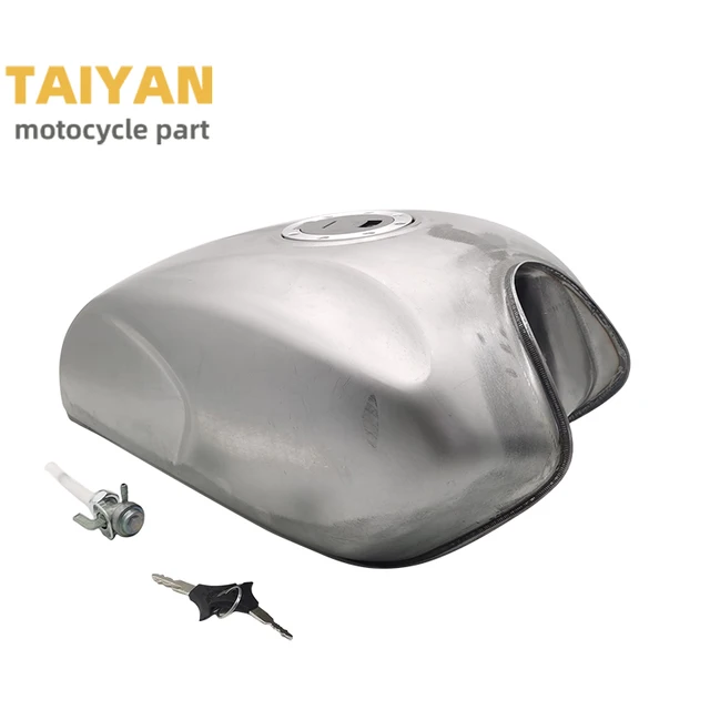 Unpainted Universal Motorcycle Gas Fuel Tank 11L Oil Box Raw Bare Metal ...