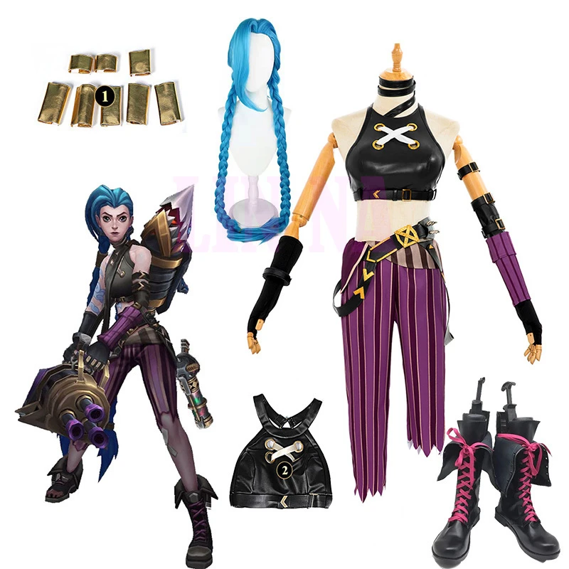 Game Lol Arcane Cosplay Costume Crit Loli Jinx Cosplay Loose Cannon ...