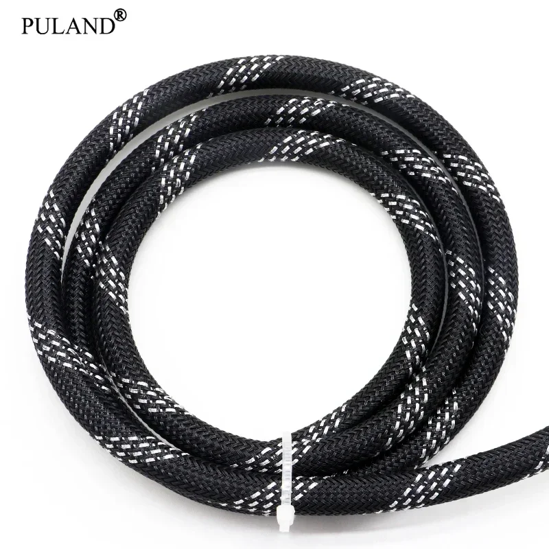 1~50m Black Silver PET Braid Sleeve 2/4/6/8/10/12/14/16/20/25mm High ...