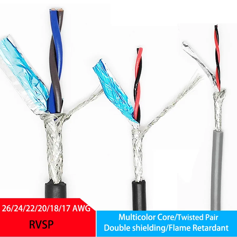 RVSP-2Core-Twisted-Pair-Shielded-Cable-26-24-22-20-18-17-16AWG-RS485 ...