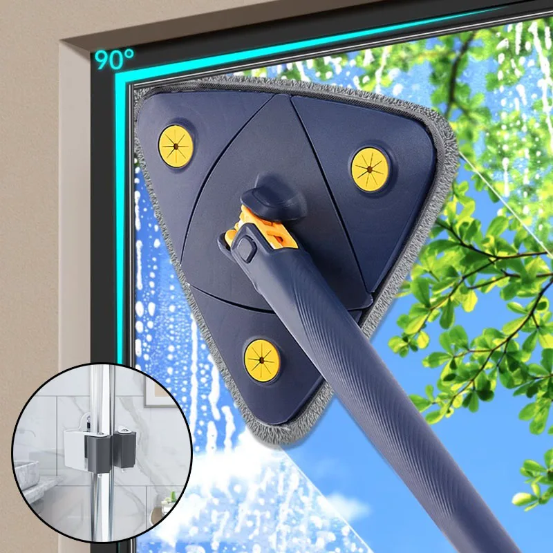 Telescopic-Cleaning-Mop-with-Metal-Broom-Holder-Rotatable-Microfiber ...
