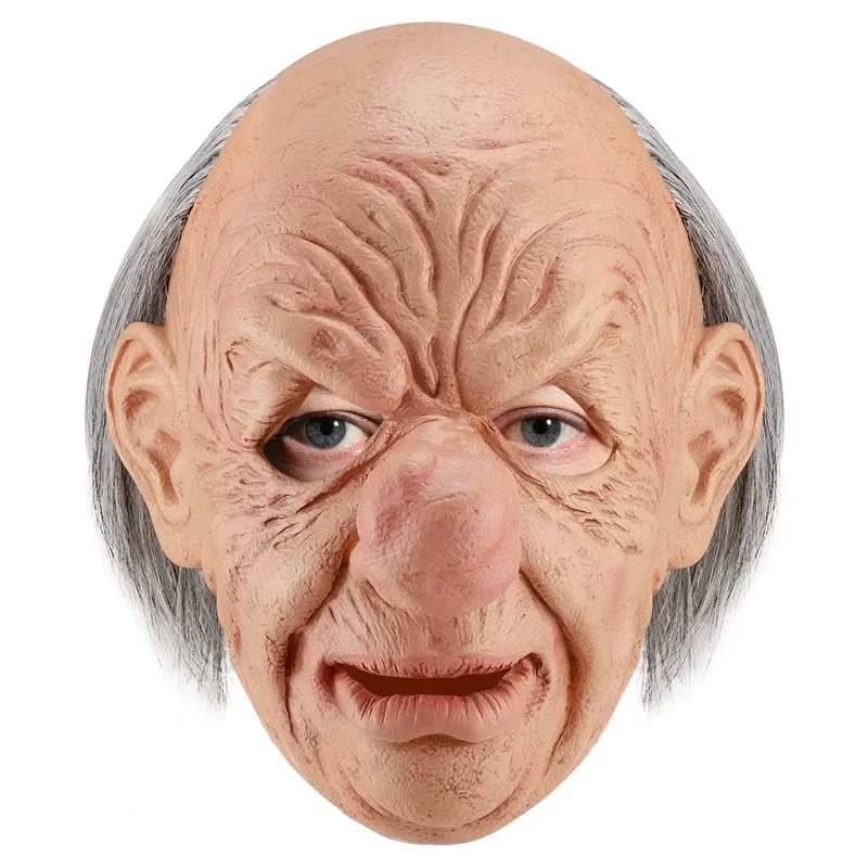 Big-Nose-Old-Man-Mask-Halloween-Party-Wrinkle-Full-Head-Mask-Bald ...
