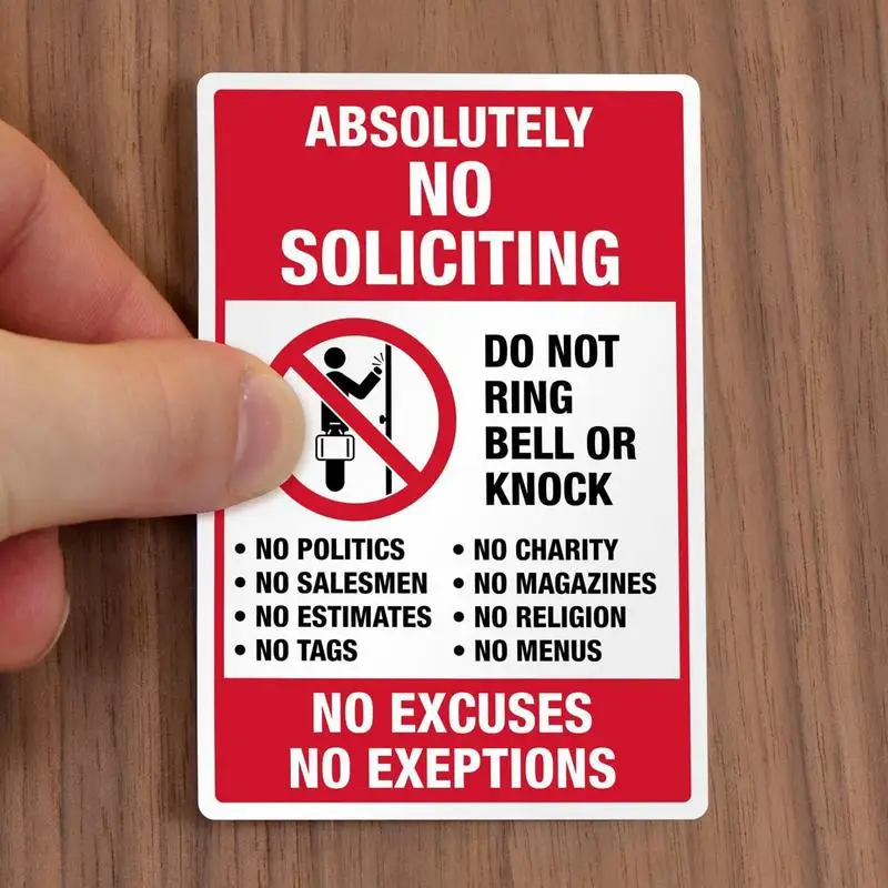 No-Soliciting-Front-Door-Sign-Sticker-Waterproof-PVC-Ban-On-Selling ...