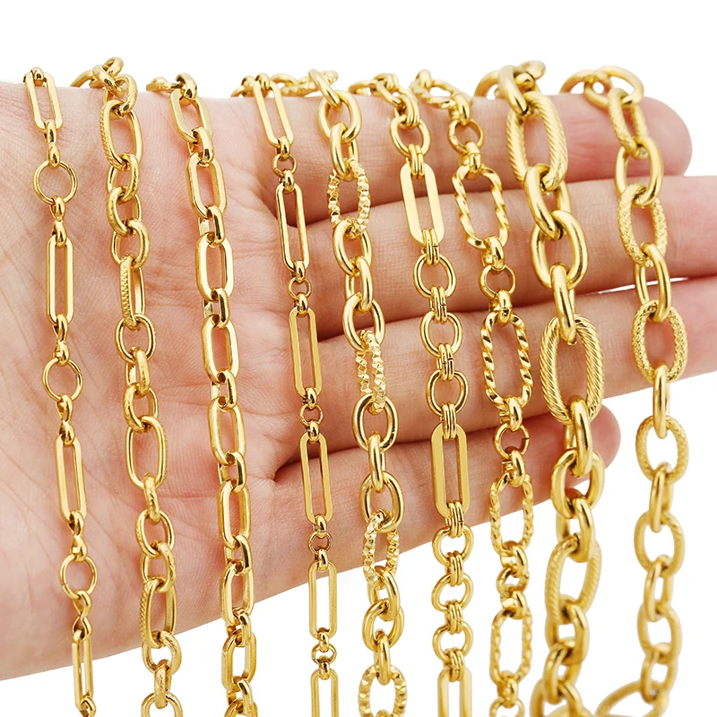 1meter PVD Gold Plated Stainless Steel Thick Large Heavy Chains For ...