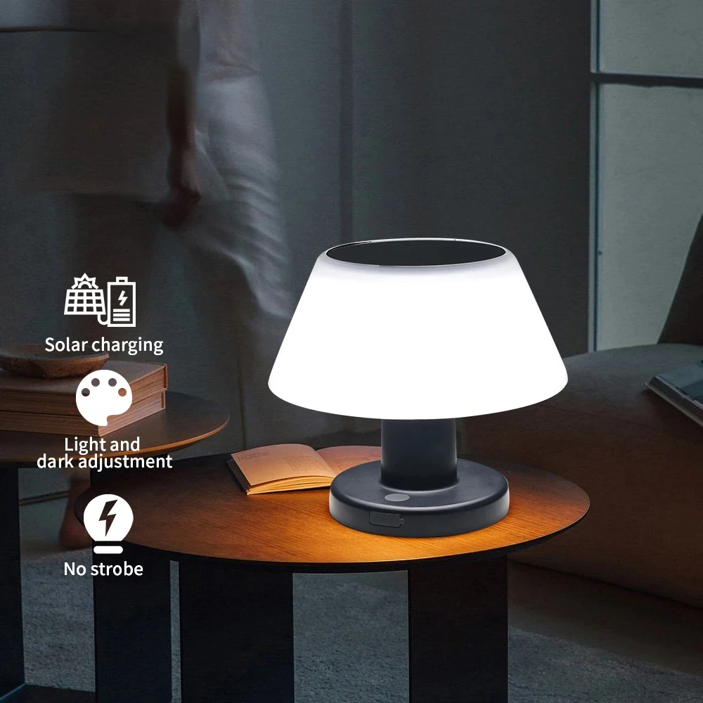 Solar-Rechargeable-Table-Light-LED-Indoor-Light-Waterproof-Cordless ...
