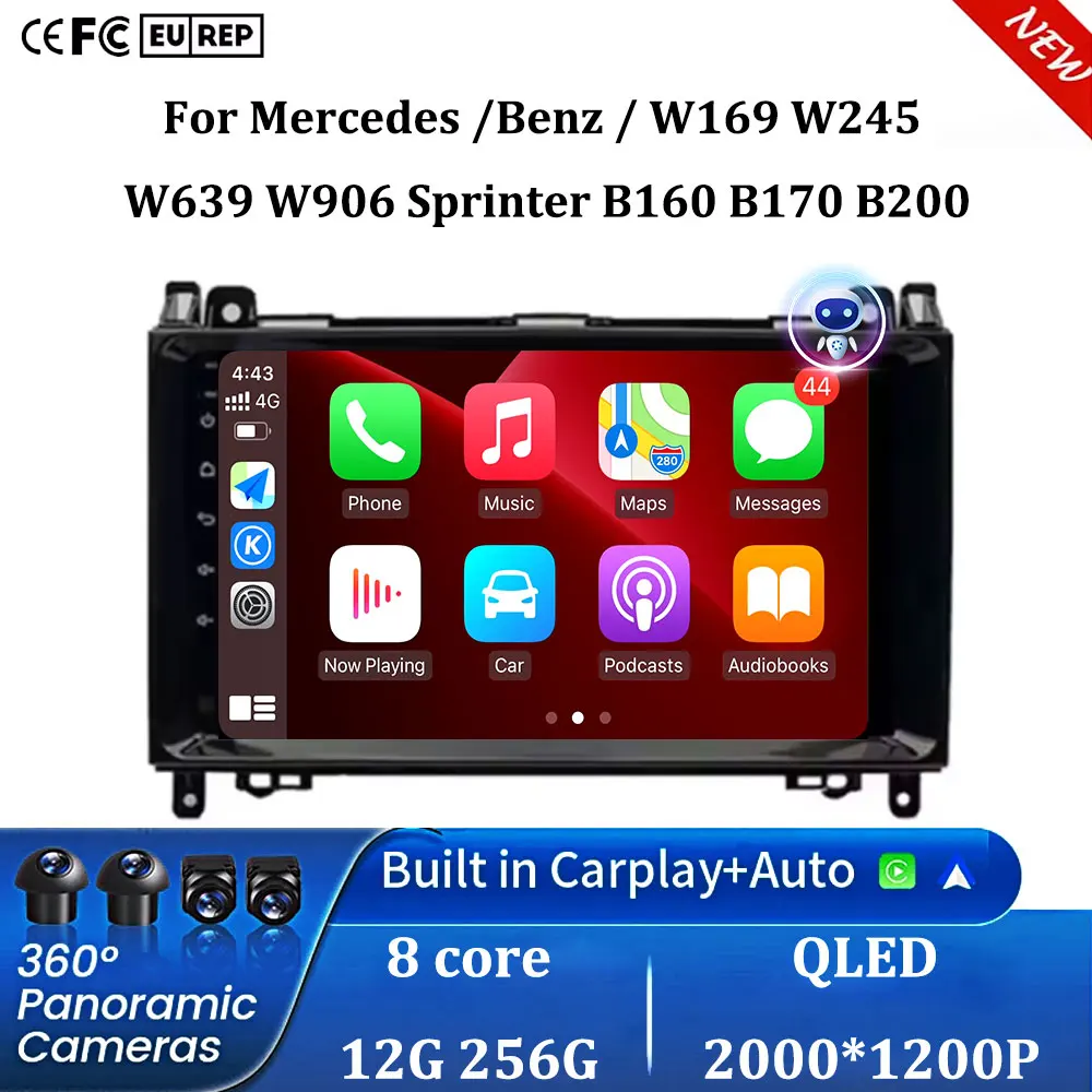 9 Inch Android 16 For Mercedes /Benz / W169 W245 W639 W906 Sprinter ...