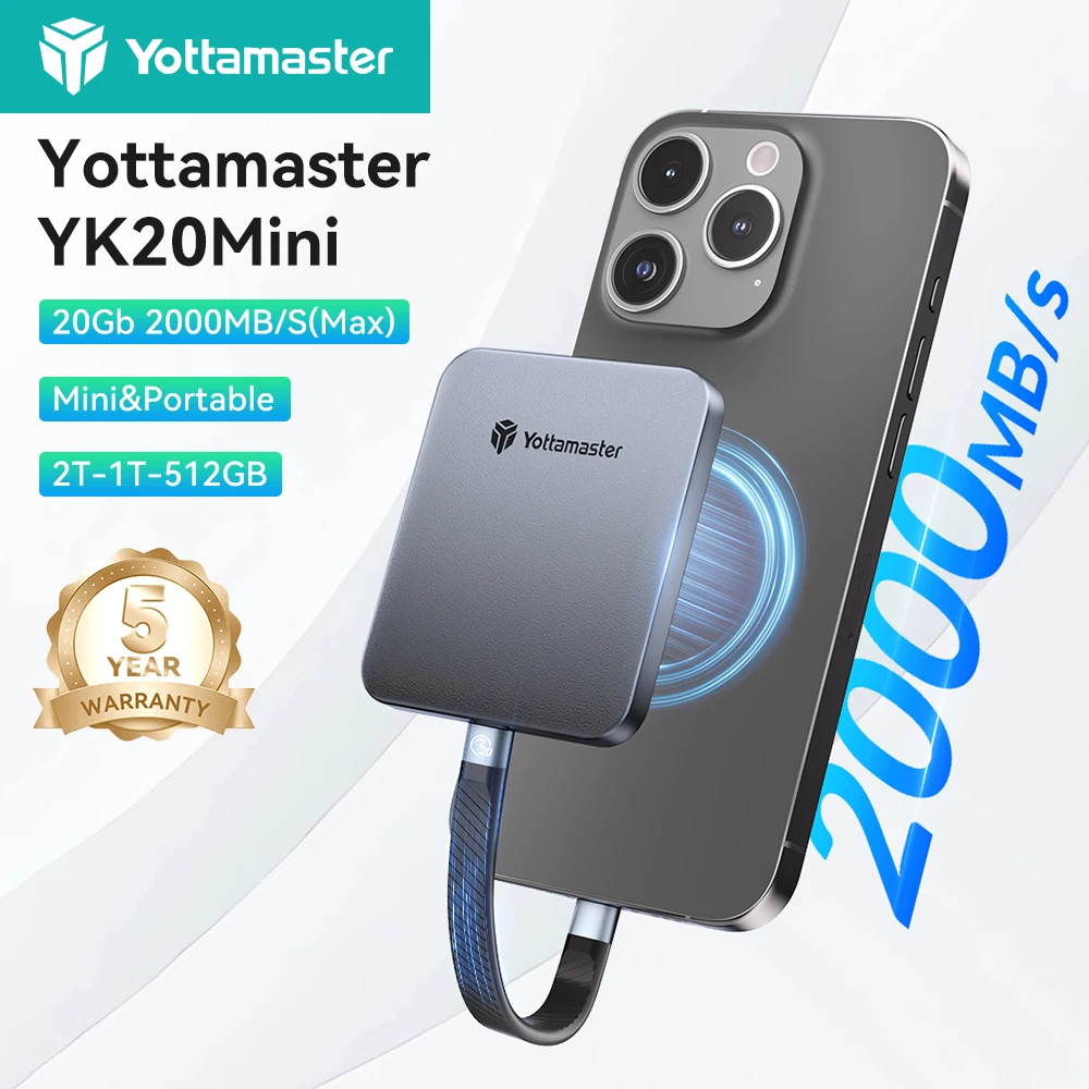 Yottamaster Magnetic External SSD For iPhone 16 15 Pro/Max ProRes ...