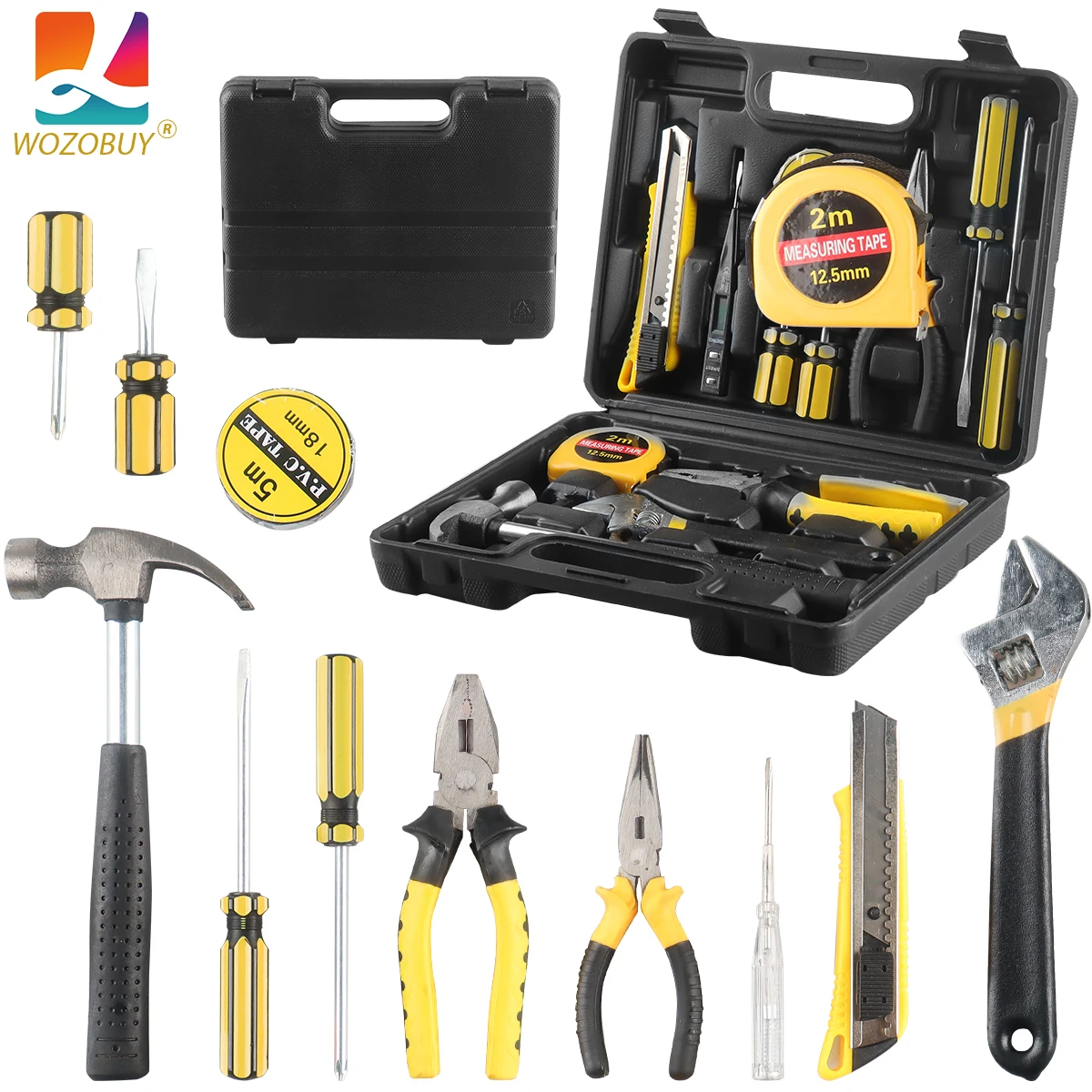 Household-hand-Tools-Set-General-House-hold-Hand-Tool-Kit-with-Plastic ...
