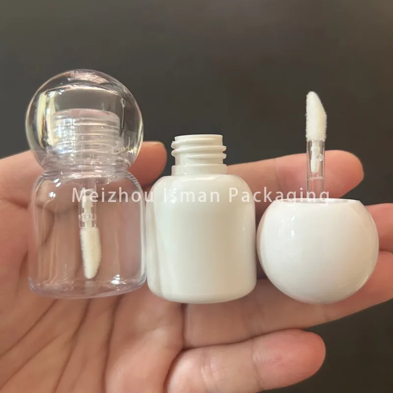50pcs-Empty-Cute-Short-White-All-Clear-Ball-Top-Lip-Oil-Packaging ...