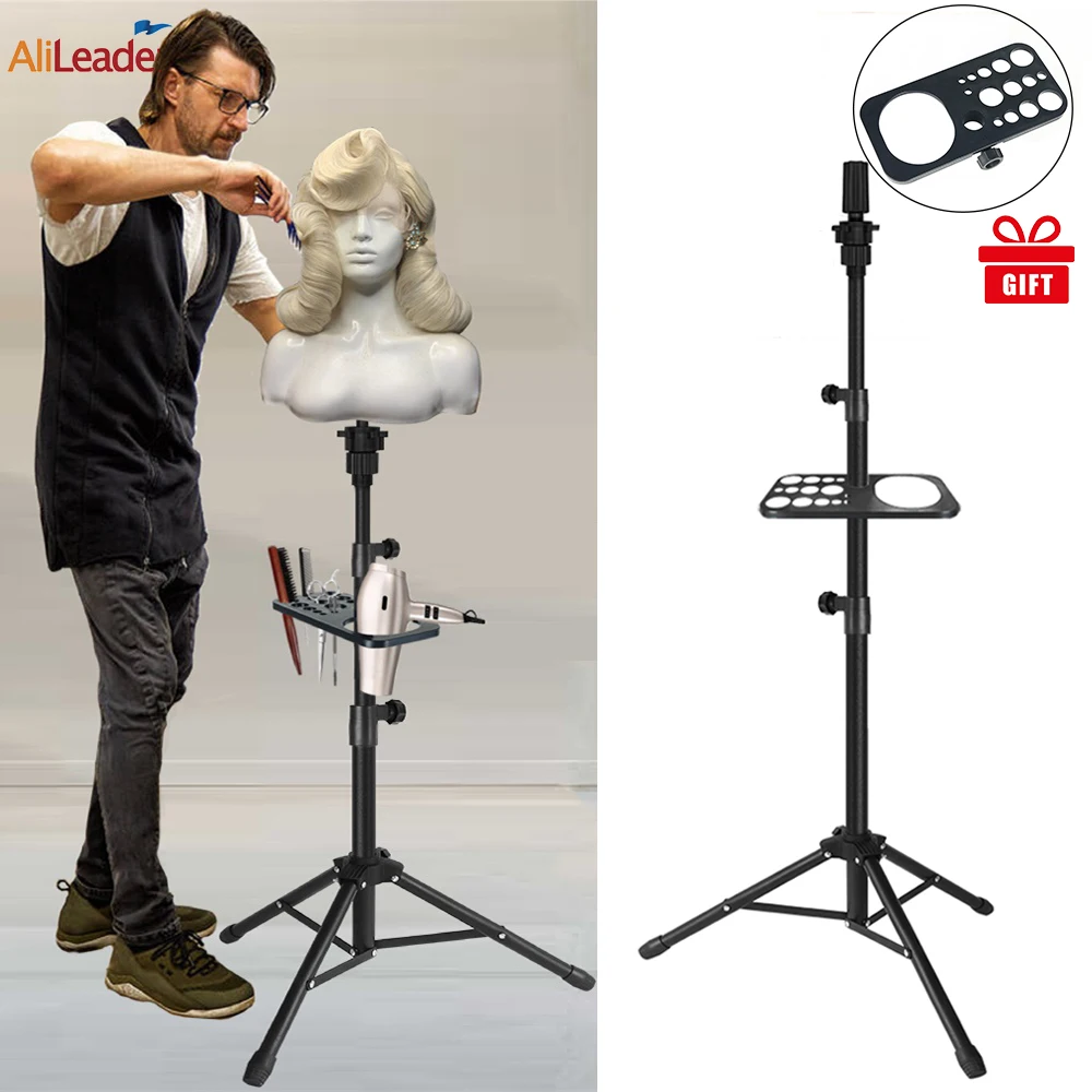 New-Wig-Stand-With-Wig-Tripod-Tray-For-Canvas-Head-For-Wig-Making ...