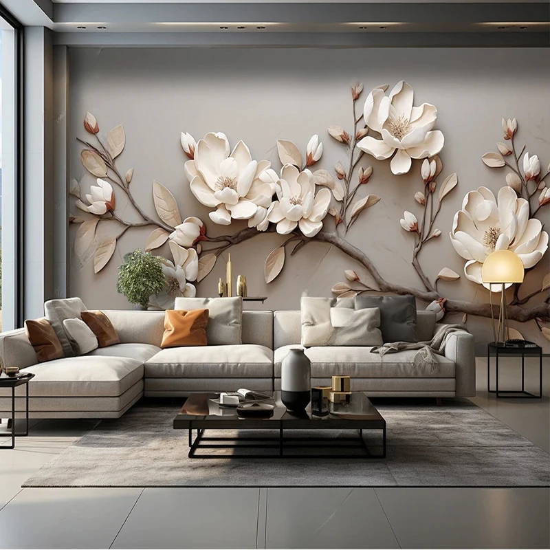 Custom-Mural-Wallpaper-Home-Decor-Nordic-Abstract-Relief-European ...