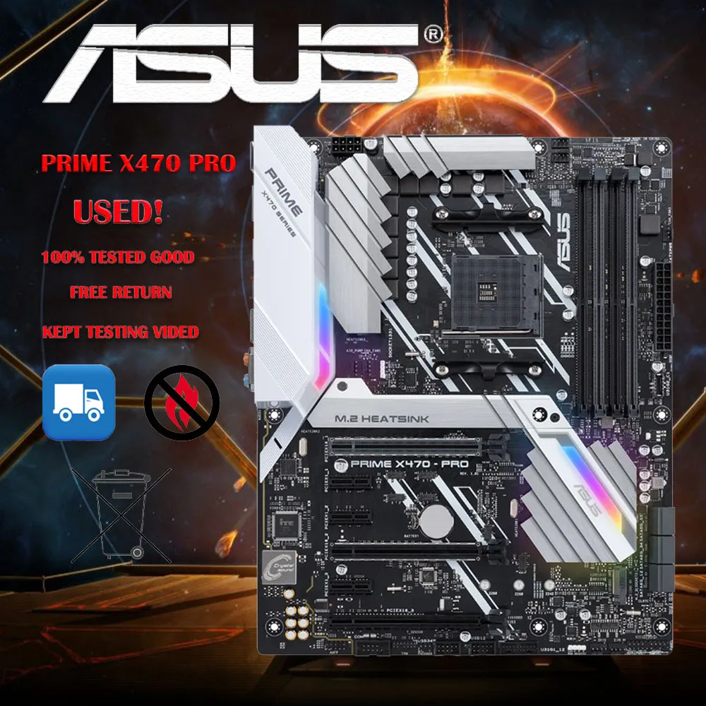 ASUS PRIME X470 PRO Motherboard With AMD X470 chip Socket AM4 For AMD ...