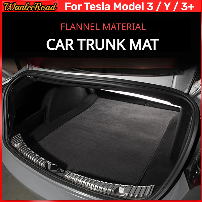Trunk-Mat-for-Tesla-Model3-3-Model-Y-Flocking-Fabric-Pad-Front-Rear ...