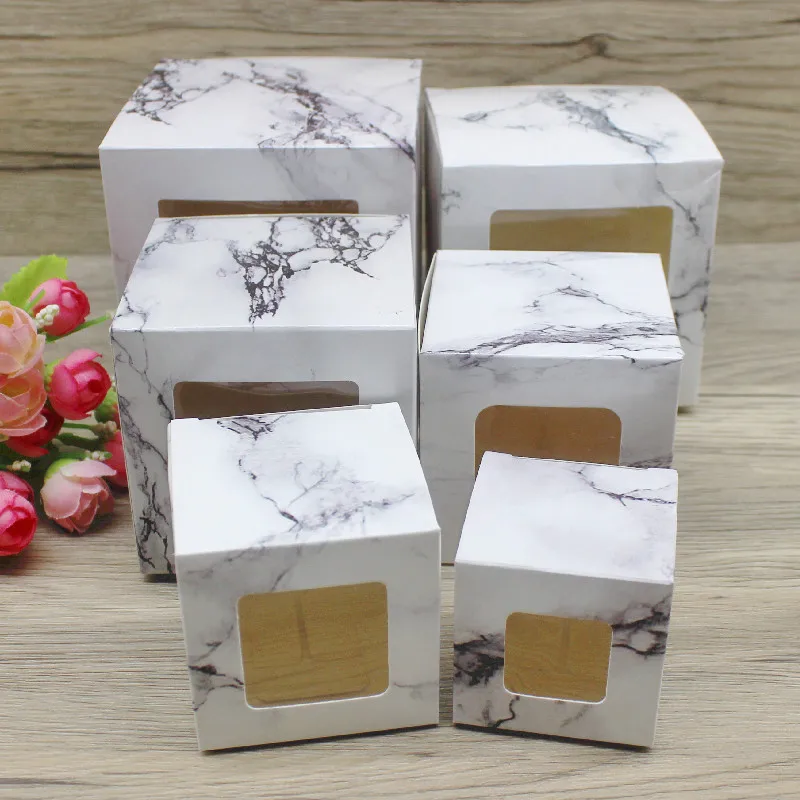 10Pcs 5x5/6x6/7x7/8x8/9x9/10x10cm Square Gifts Paackage Box With Window ...