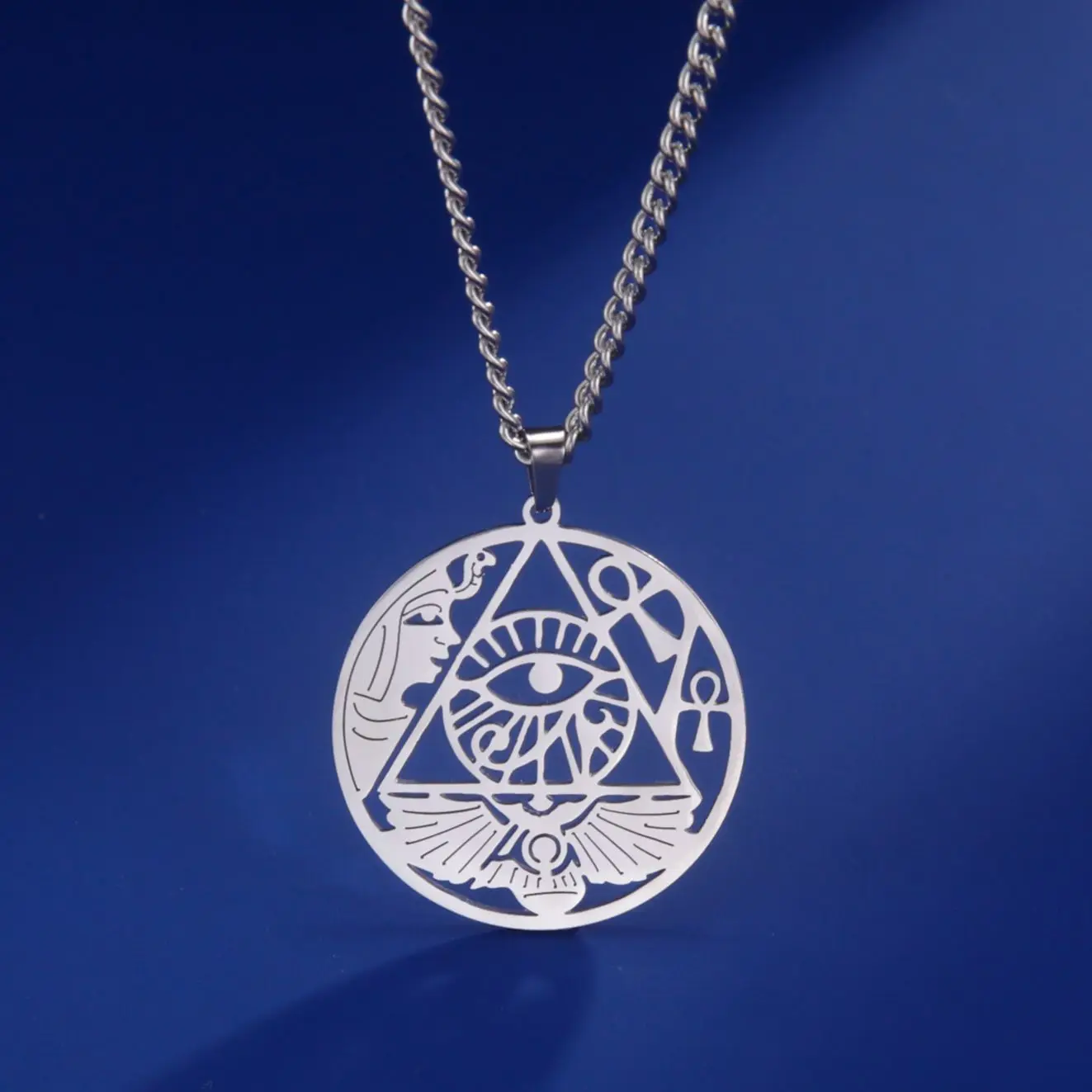 Lemegeton Collar con cadena cruzada de Ojo de Horus, colgante de ...