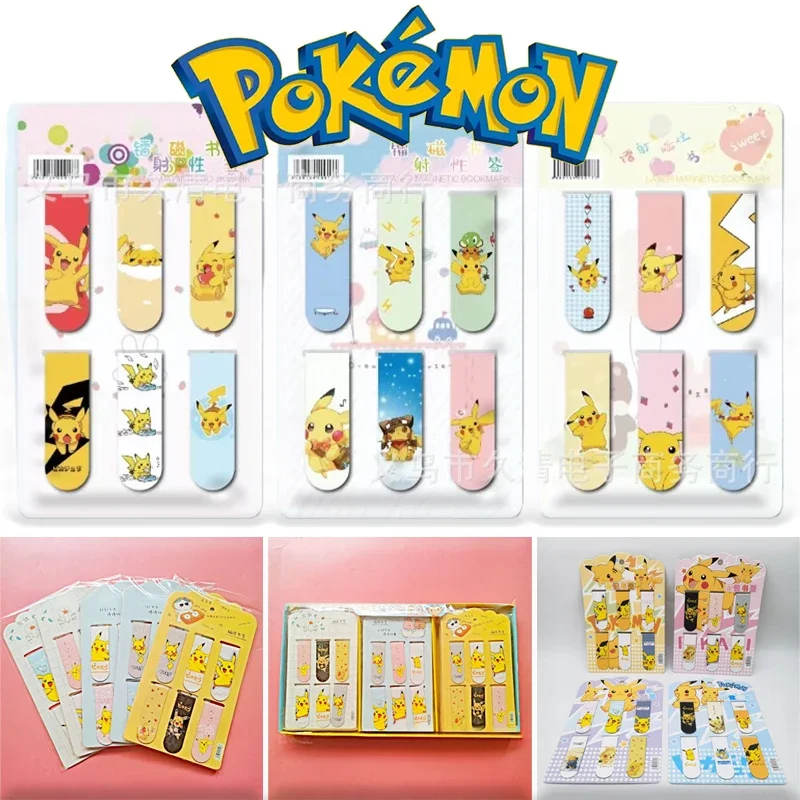 6-PCS-Set-Pokemon-Pikachu-Cartoon-Cute-Magnet-Bookmark-Children-Reading ...
