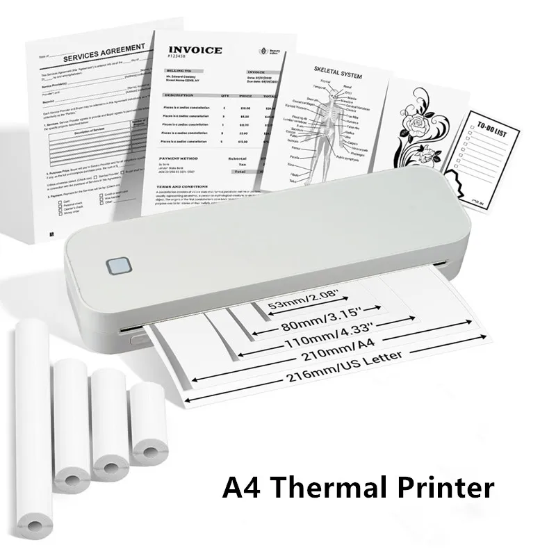Multi Functional Office Document PDF Photo Inkless Mini A4 Tthermal ...