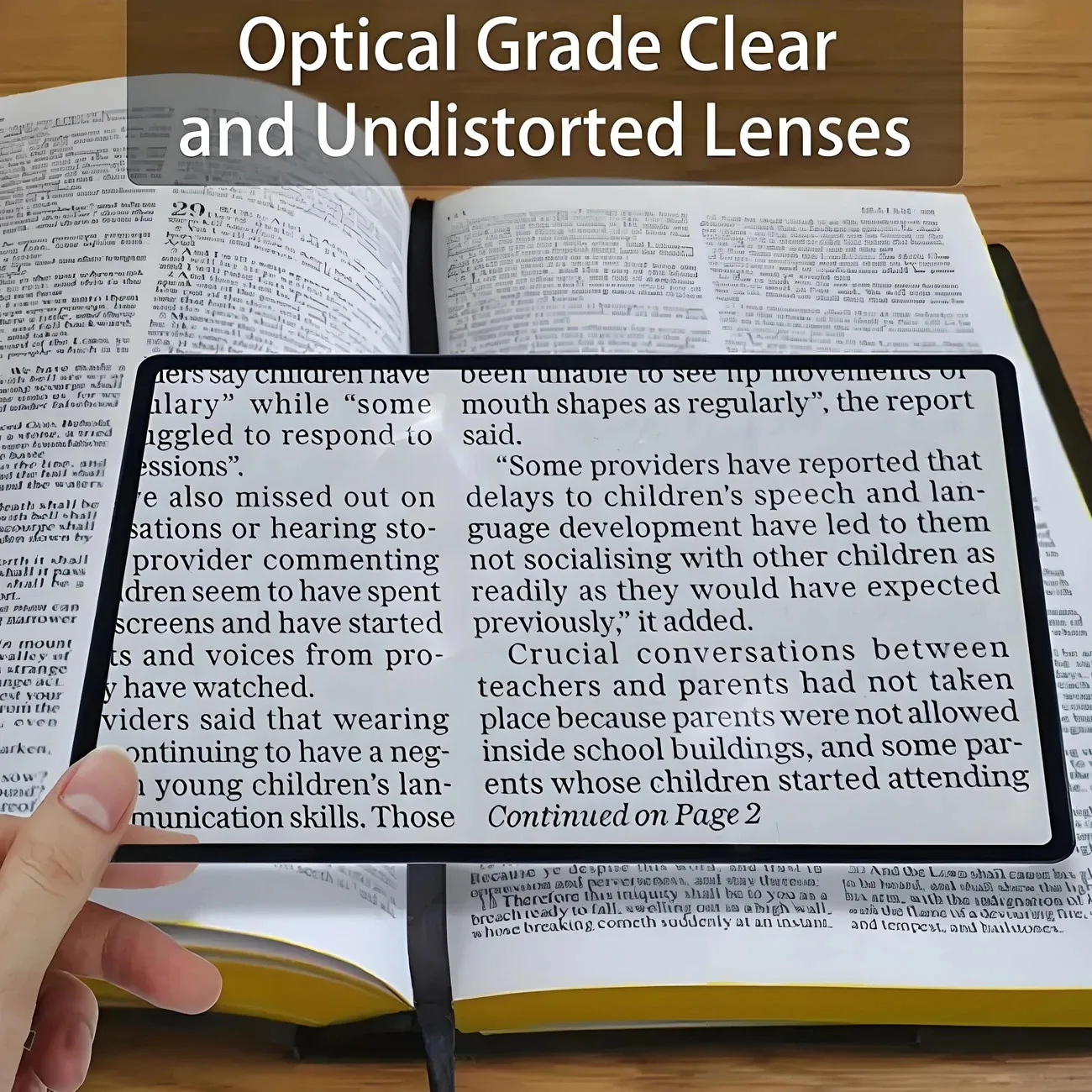 Volledige pagina Groot blad Vergrootglas Vergrootglas Leeshulp Glas ...