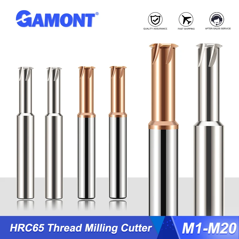 GAMONT-HRC65-Tungsten-Steel-Carbide-Single-Tooth-Thread-Endmill-For ...