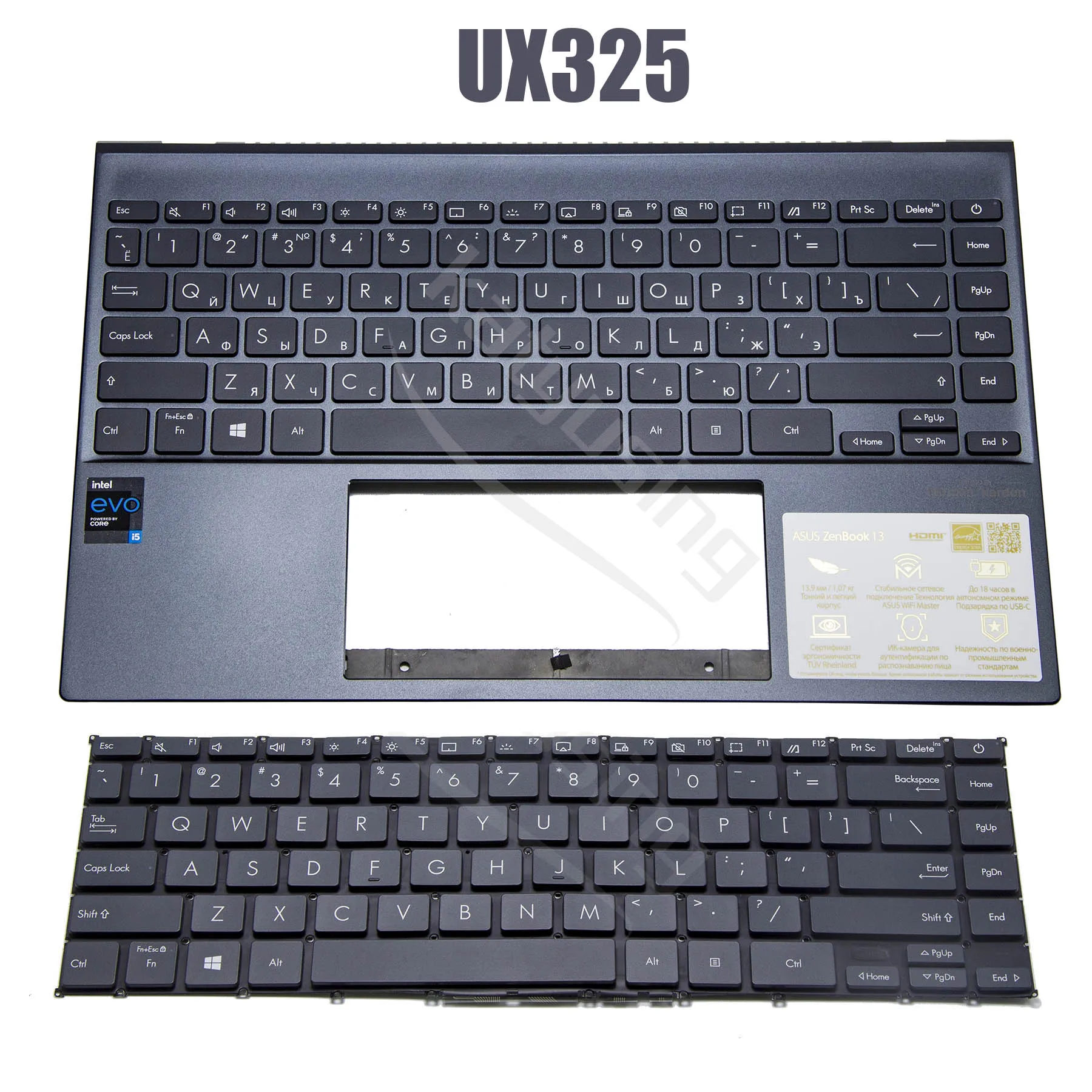 US RU Latin Spanish Keyboard for Asus ZenBook UX325 UX325E UX325EA With ...