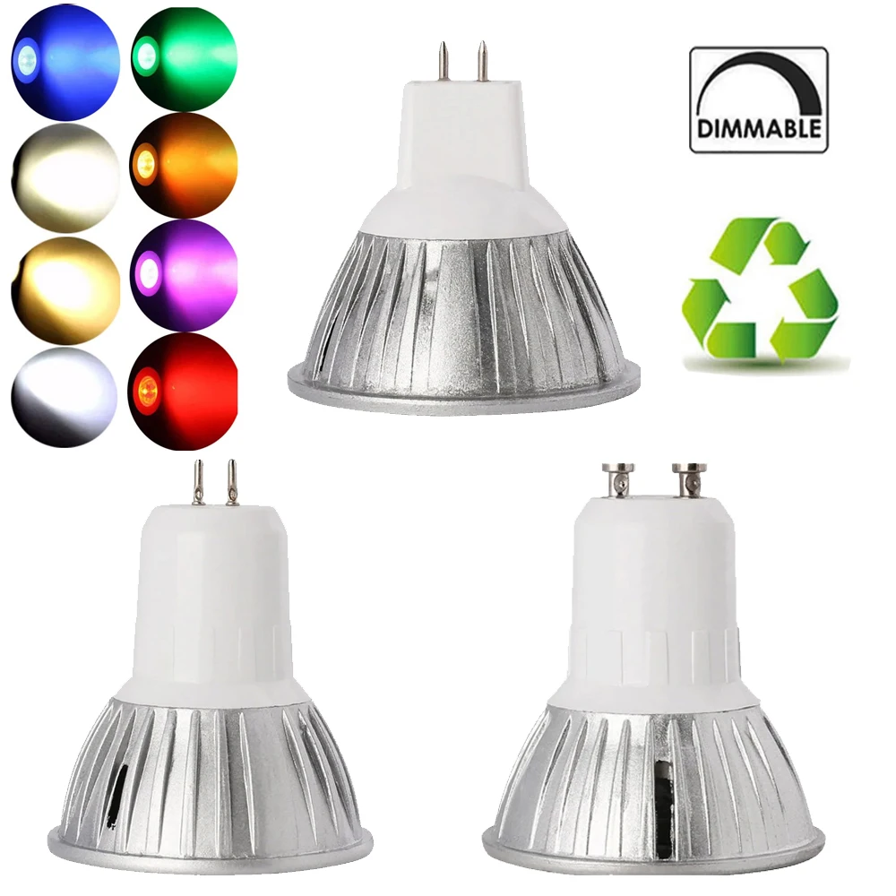 Dimmable 3W LED Spotlight Bulb GU10 LED Energy Saving 110/220V Spot ...