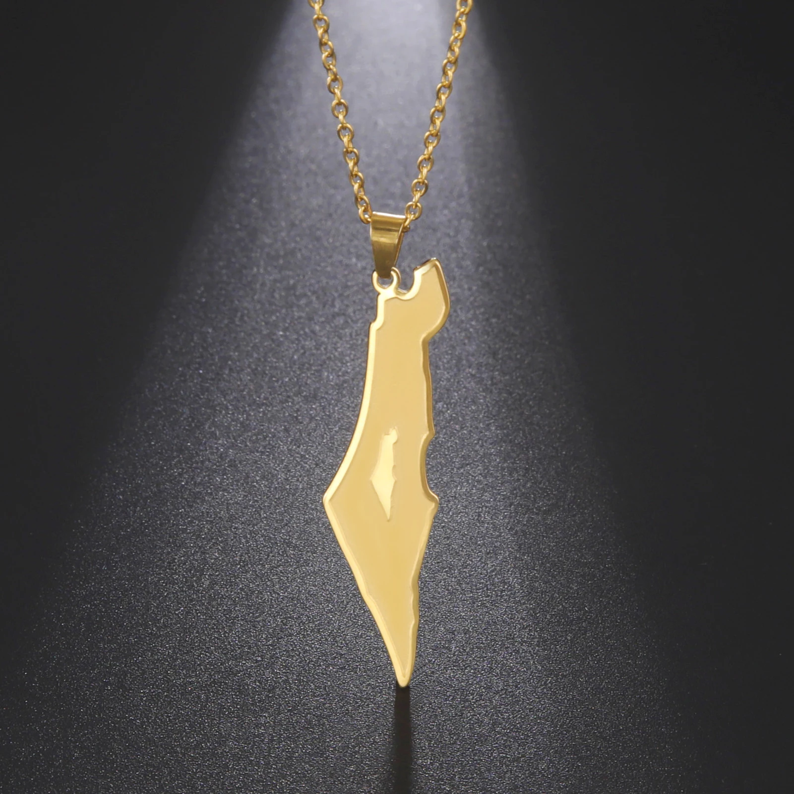 Cazador-Edelstahl-Schmuck-Israel-Pal-stina-Karte-Anh-nger-Halskette-f-r-Frauen-Gold-Farbe ...