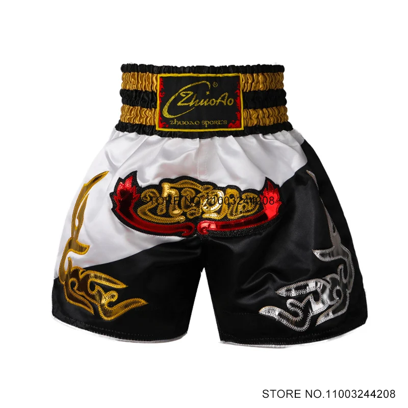 Muay-Thai-Shorts-Kick-Boxing-Shorts-Male-Female-Kids-Embroidery-Gym ...