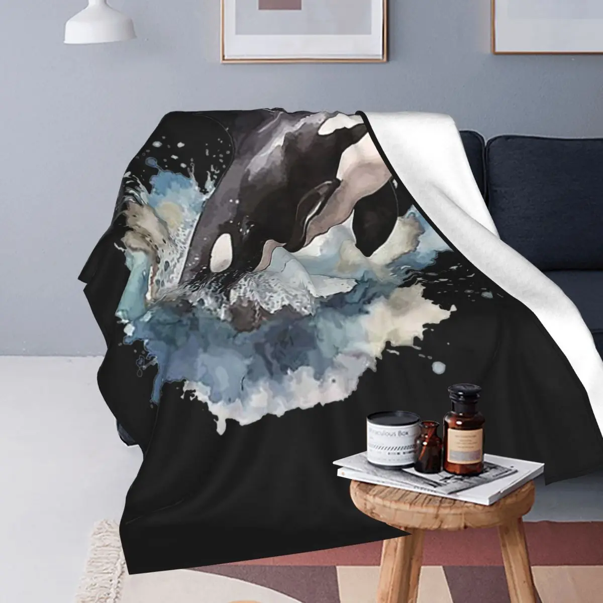 Orca Aquatic Sea Ocean - Top Tees Killer Whale Blanket Soft Warm ...